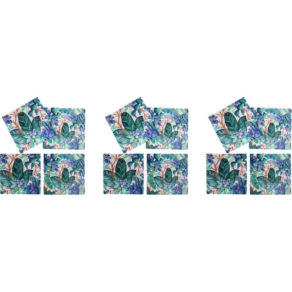 3x 4pc LVD Porcelain Coasters Tropics Mat/Pad Home/Kitchen Decor 10cm ...