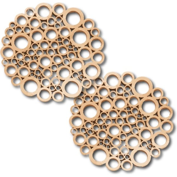 2pc Nord Deco Wooden Coaster Home Kitchen Table Serveware 10x10cm ...