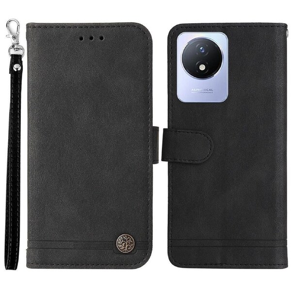 For Vivo Y02 4g Magnetic Closure Phone Cover Skin-touch Feeling Leather ...