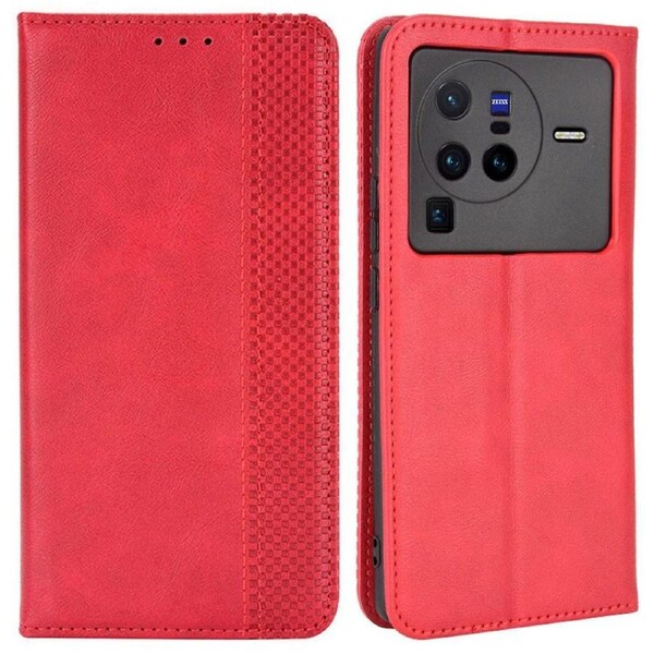 Retro Texture Anti-scratch Phone Case For Vivo X80 Pro 5g, Pu Leather ...
