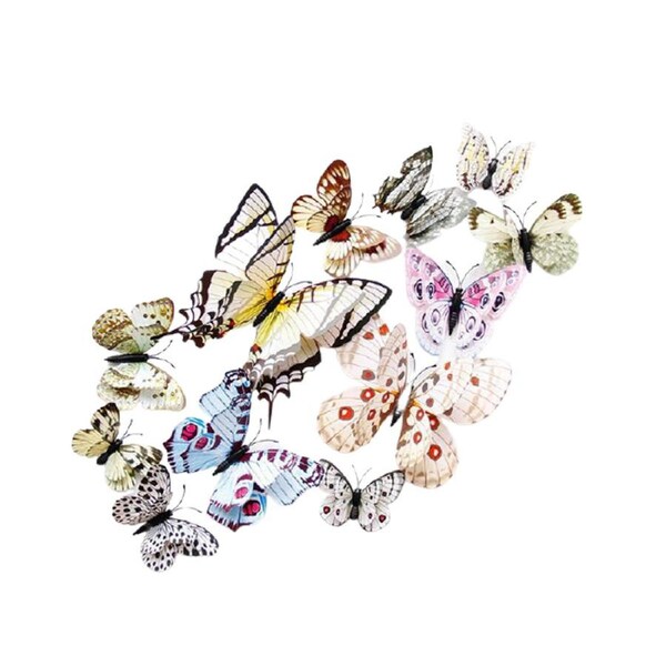 Sticker Decals Butterfly Shape Magnetic PVC 3D Stereo Refrigerator ...