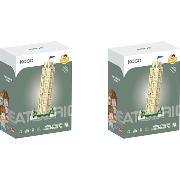 2x 548pc Koco Leaning Tower of Pisa Kids/Children Building Bricks ...
