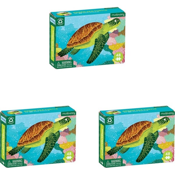 3x 48pc Mudpuppy Kids Mini Jigsaw Puzzle Toy 20x14.5cm Ocean Green ...