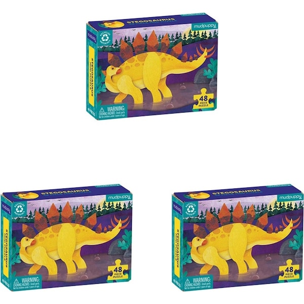 3x 48pc Mudpuppy Kids Mini Jigsaw Puzzle Toy 20x14.5cm Dinosaur ...