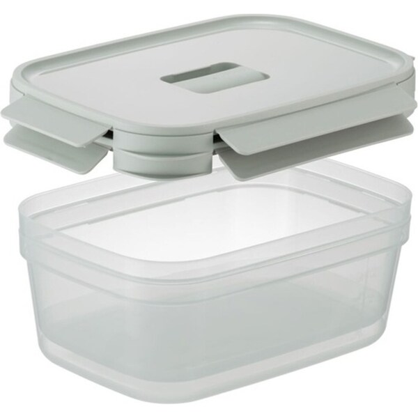 2pc LocknLock Nestopia Rectangular 1.6L/23cm Container Storage Set Clear/GRN | Woolworths