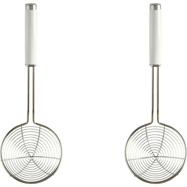 2x KitchenAid Stainless Steel Wire Food Strainer Shallow Bowl w/Handle ...