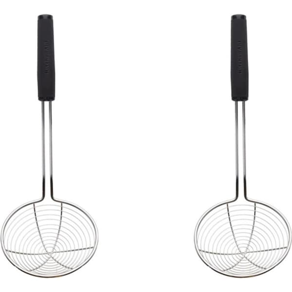 2x KitchenAid Soft Touch Stainless Steel Wire Strainer Bowl w/Handle ...