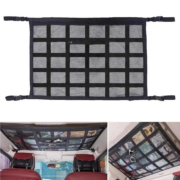 Universal Car Ceiling Storage Net Car Roof Cargo Net Mesh Storage Bag ...