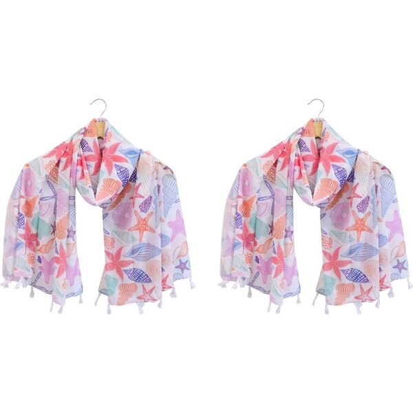 2x LVD Scarf/Sarong Women Beach Shawl Cover Up 90x180cm Polyester Ocean ...