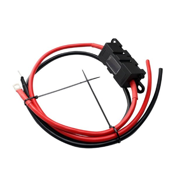 1m 6AWG M8 Lug 60A Fuse Lug 60A Power Cable Controller to Battery Red ...