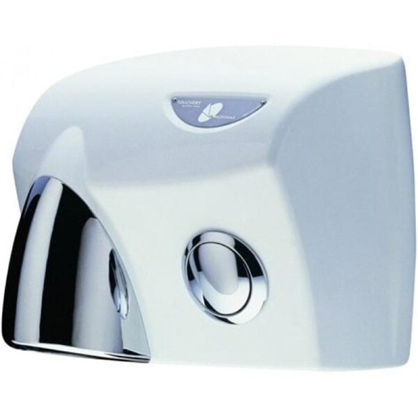 JD Macdonald Touchdry Push Button Hand Dryer in White + Silver Gloss ...