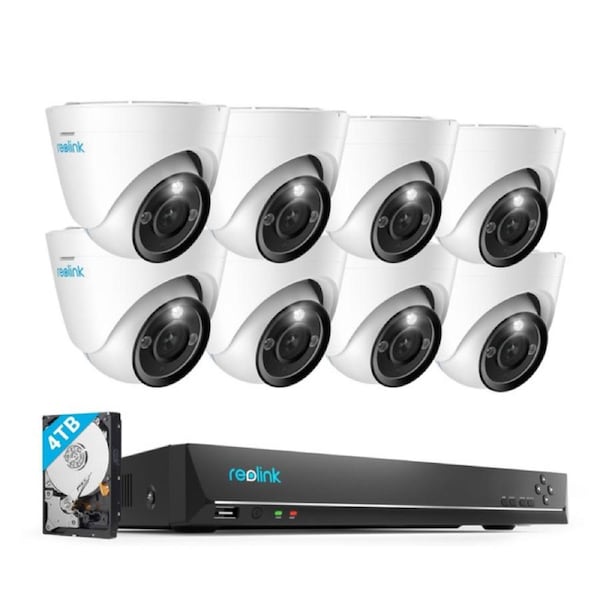 Reolink 4K Outdoor Home Security System Cameras, 3X Optical Zoom, Color Night Vision, Smart ...