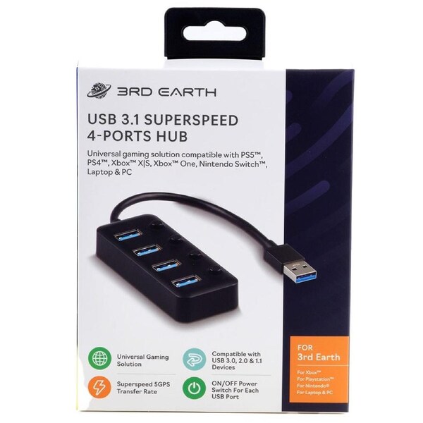 3rd Earth Superspeed 4-Port USB Hub | Woolworths