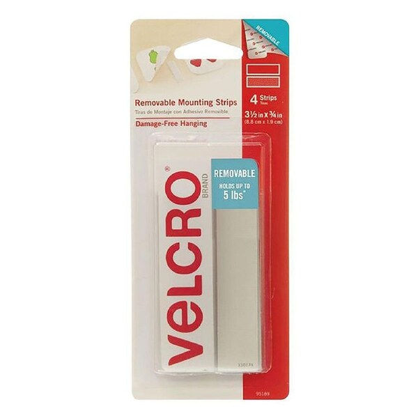 Velcro Removable Strips 4pk (White) | Woolworths