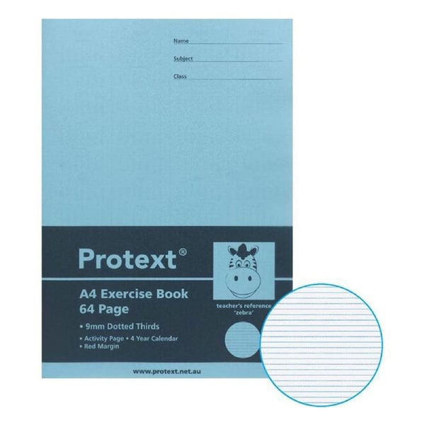Protext A4 Dotted Thirds Duck Exercise Book 96pg 18mm | Woolworths