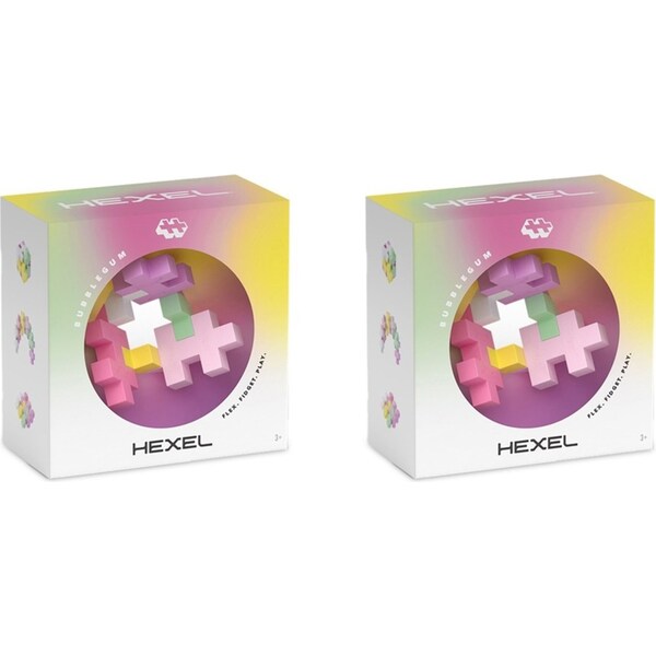 2x Plus Plus Hexel Fidget Toy Bubblegum Kids/Child 6-Interconnected Blocks 3y+ | Woolworths