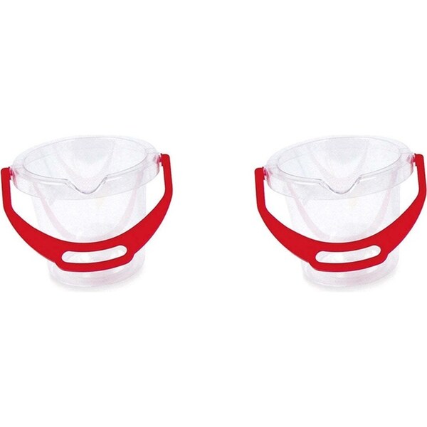 2x Dantoy Classic 1.2L Clear Bucket w/ Lip Kids/Children Outdoor ...