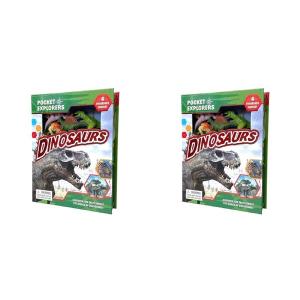 2x Dinosaurs Pocket Explorers Kids/Children Educational Book w/ 4 ...