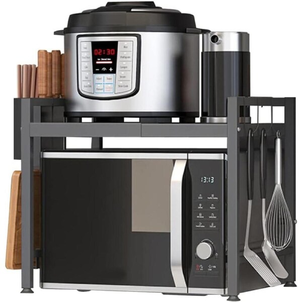 Expandable Microwave Oven Rack Shelf - Stainless Steel Kitchen ...