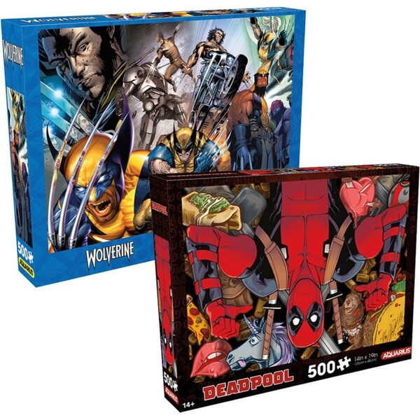 500pc Aquarius Marvel Deadpool & Wolverine Collage 35x48cm Jigsaw ...