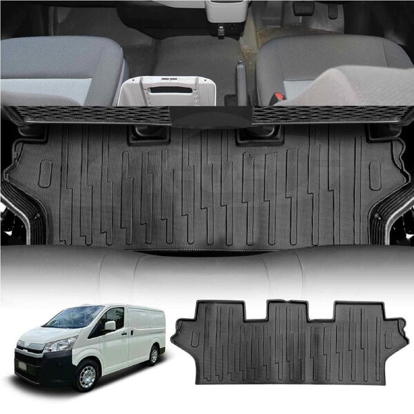 3D Rear Floor Mats for Toyota HiAce Van 2019-Onwards Heavy Duty All ...