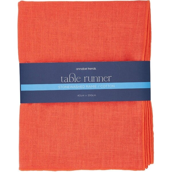 Annabel Trends Table Runner Kitchen Dining Decor 200x40cm Stonewashed ...