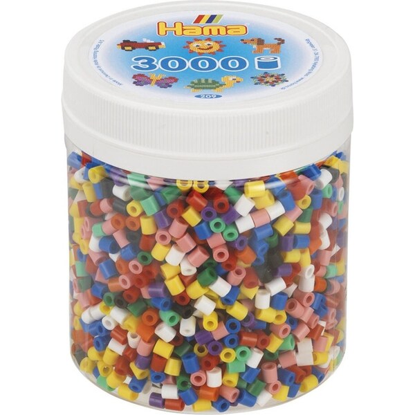 3000pc Hama Beads Tub Primary Colours Kids/Children Building Activity ...