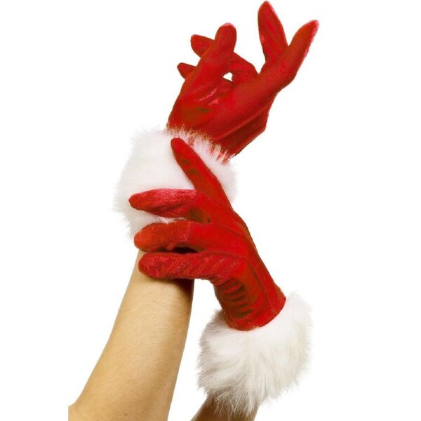 Christmas Red Santa Gloves | Woolworths
