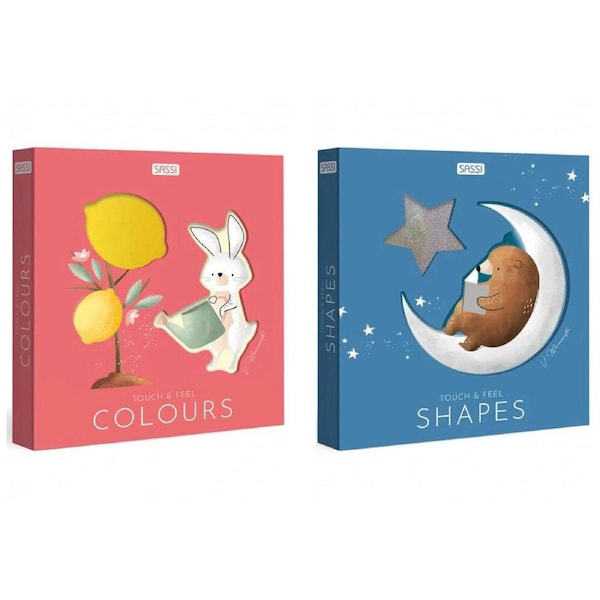 2pc Sassi Touch & Feel Colours and Touch & Feel Shapes Kids Pocket Book ...