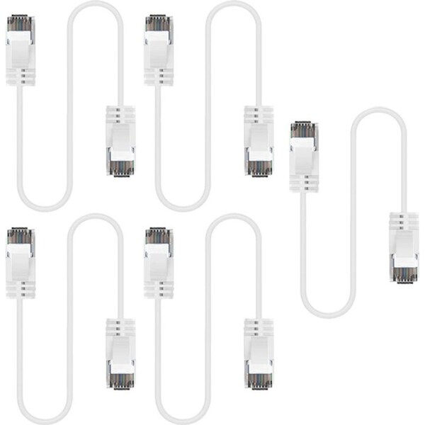 5x Cruxtec Ultra-Thin CAT6A U/UTP Ethernet Compact LAN Cable Cord 1m ...