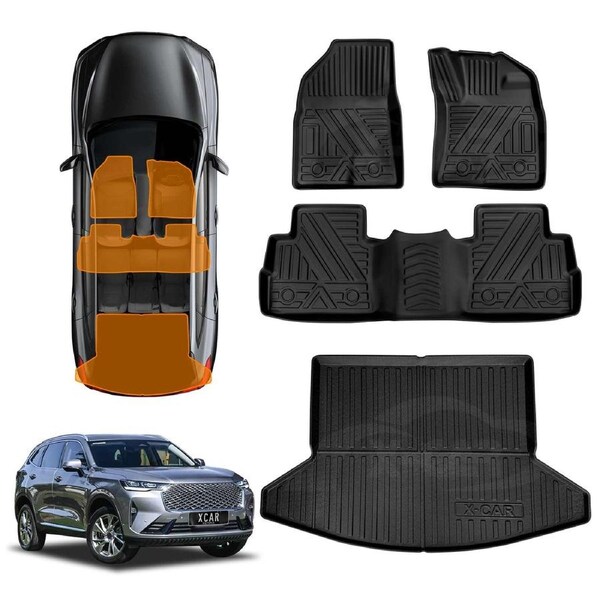 3D Floor Mats Boot Liner for GWM Haval H6/H6 GT 2021-Onwards All ...