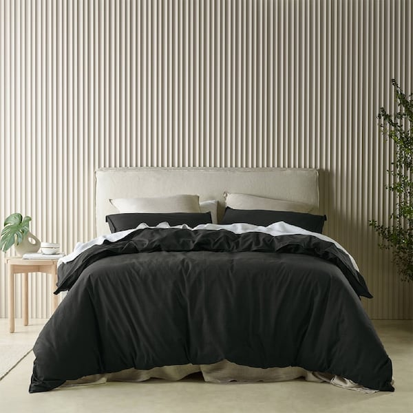 Bianca Acacia Quilt Cover Set w/ Pillowcase Home Bedding Charcoal King ...