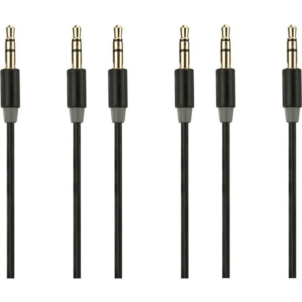 3x Gecko 1m 3.5mm Male to M Slimline Sound Wire Aux Cable For ...