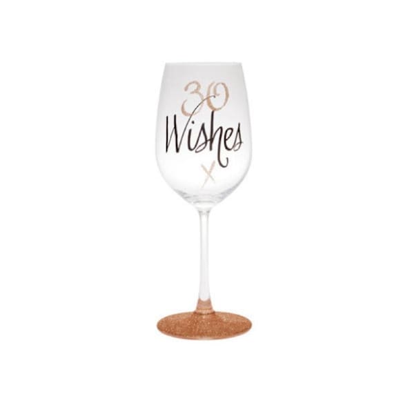 30th Birthday Rose Gold Wine Glass | Woolworths