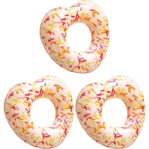 3x Intex Sprinkle Donut Heart Tube Outdoor Swimming Inflatable Float ...