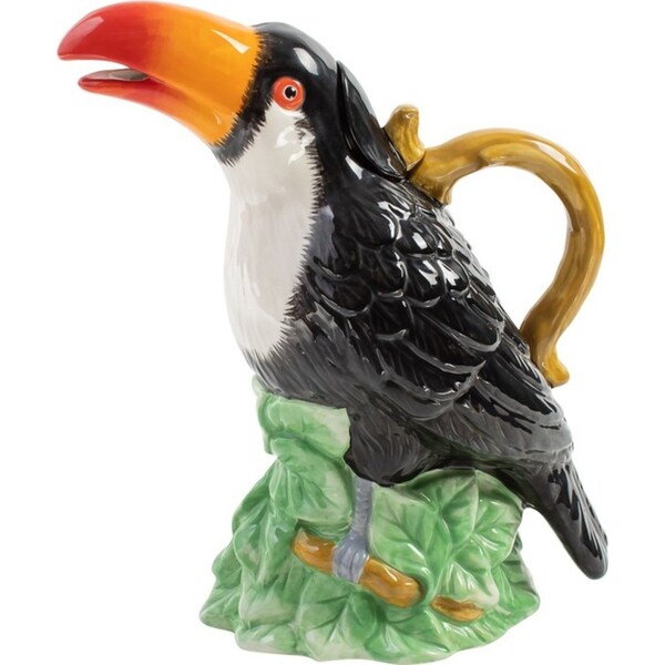 Toucan Teapot Ceramic Hot Drink Tea Container Coffee Pot w/ Handle ...