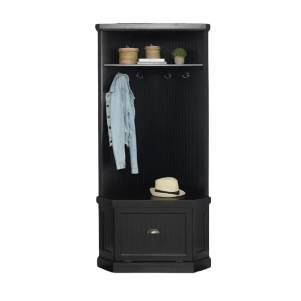 Maestro Furniture Carlo Corner Hall Tree Coat Rack Shoe cabinet ...