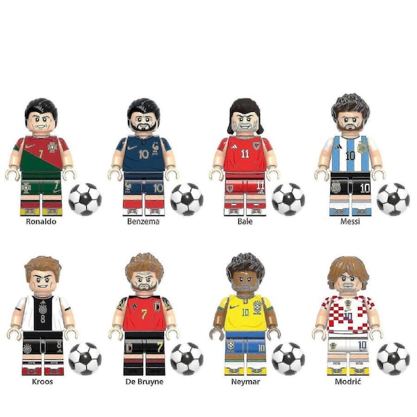 Set of 8 World Cup Soccer Stars Building Blocks - 4.5cm Kids Toys ...