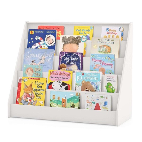 Giantex 5 Tier Bookshelf Magazine Book Display Storage Shelves Rack ...