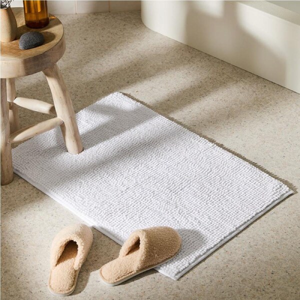 Adorn Living Toggle Bath Mat - White | Woolworths