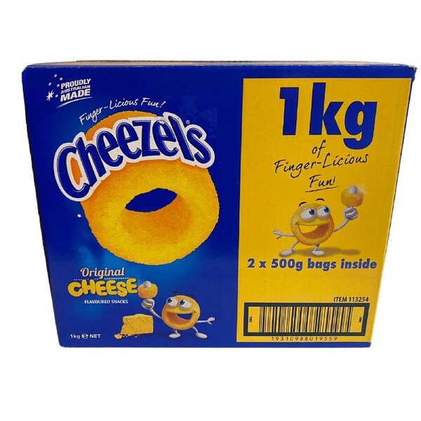 Cheezels Original Cheese Flavoured Snacks 2 x 500g, 1 kg | Woolworths