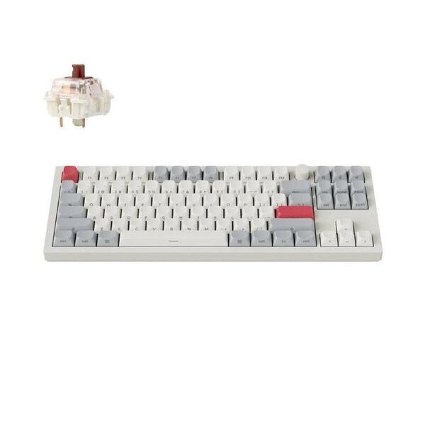 Keychron Q3 Max Side-Printed Keycaps Hot-Swap Keyboard (White) (Brown ...