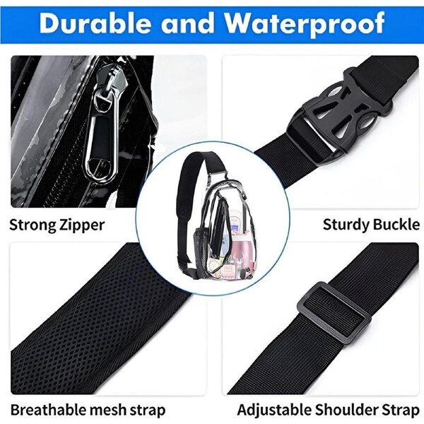 Transparent Chest Bag Outdoor Sports Crossbody Satchel Travel Gym ...