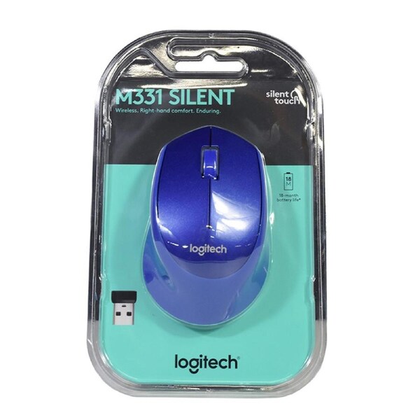 Logitech M331 Silent Plus Wireless Optical Mouse - Blue (910-004915 ...