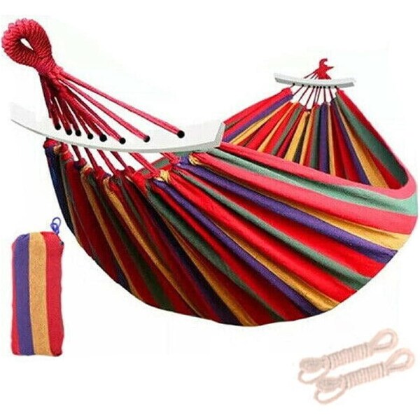 Outdoor Double Hammock Bed ,Swinging Camping Hanging Tree Strap Hook ...