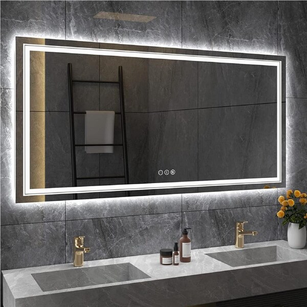 Fin 1200X800Mm Led Front Backlit Bathroom Mirror Fogless Anti-Aging ...