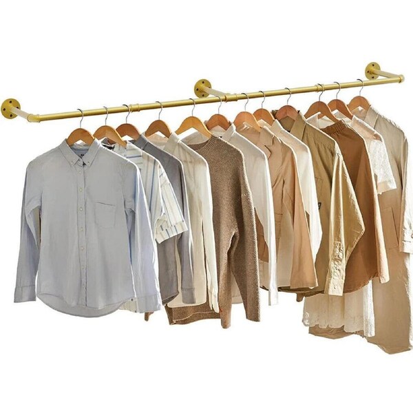 Fin 180Cm Long Adjustable Industrial Pipe Clothes Rail Wall Hanging ...