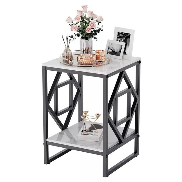 Fin 2 Tiers Side Table Prisma Black Gold Steel Coffee Table Side Table ...