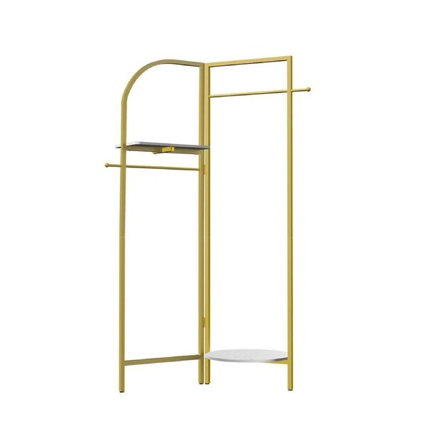 Fin Unique Gold Metal Clothing Racks Freestanding Display Racks For ...