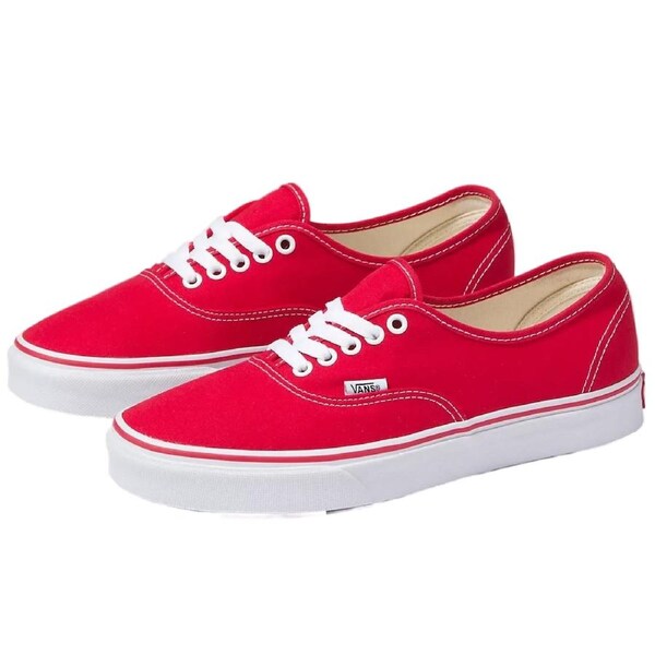 Vans Mens Authentic Canvas Shoes Classic Skateboard Sneakers Casual - Red US 4 | Woolworths